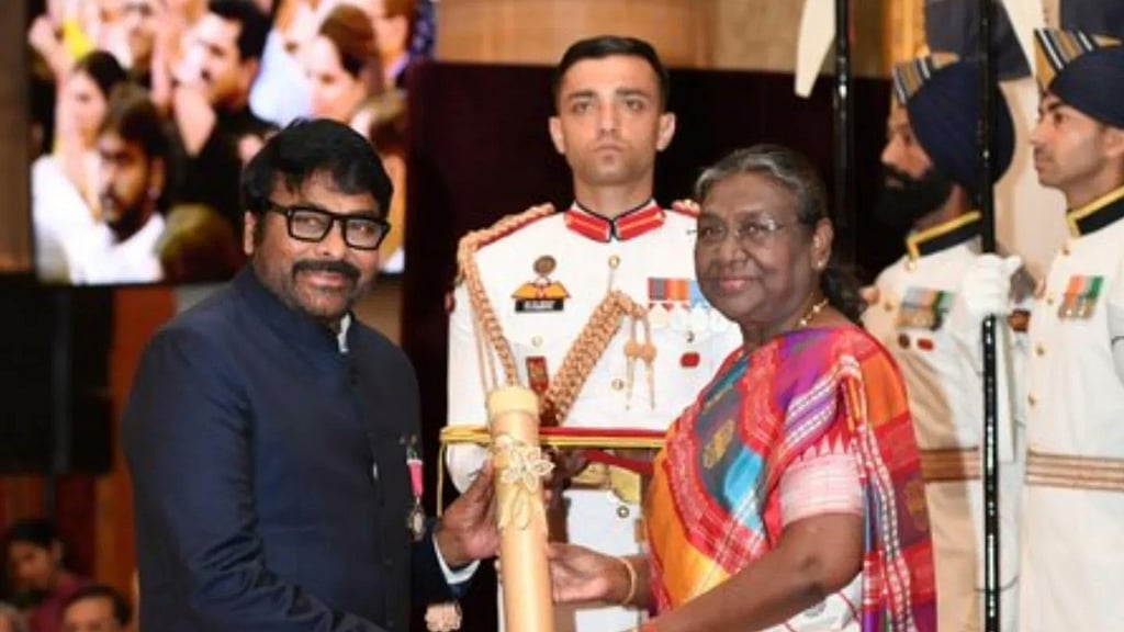 Chiranjeevi conferred with Padma Vibhushan