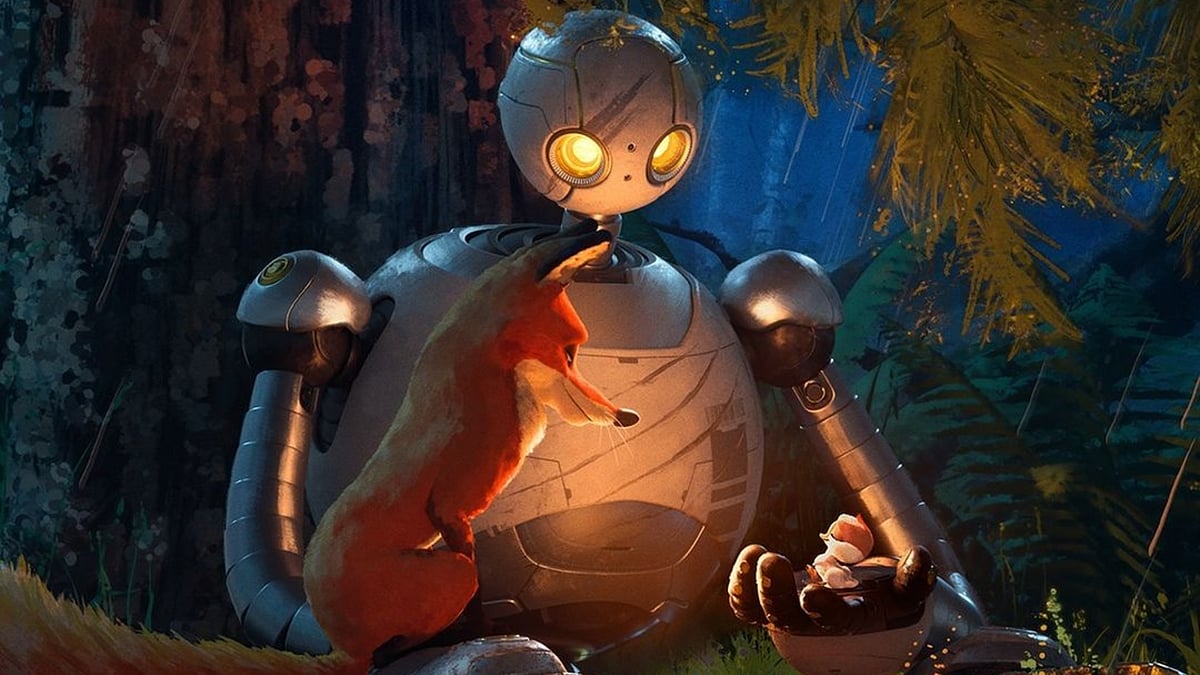 The Wild Robot First Look: A contemplative Roz parents an orphaned gosling