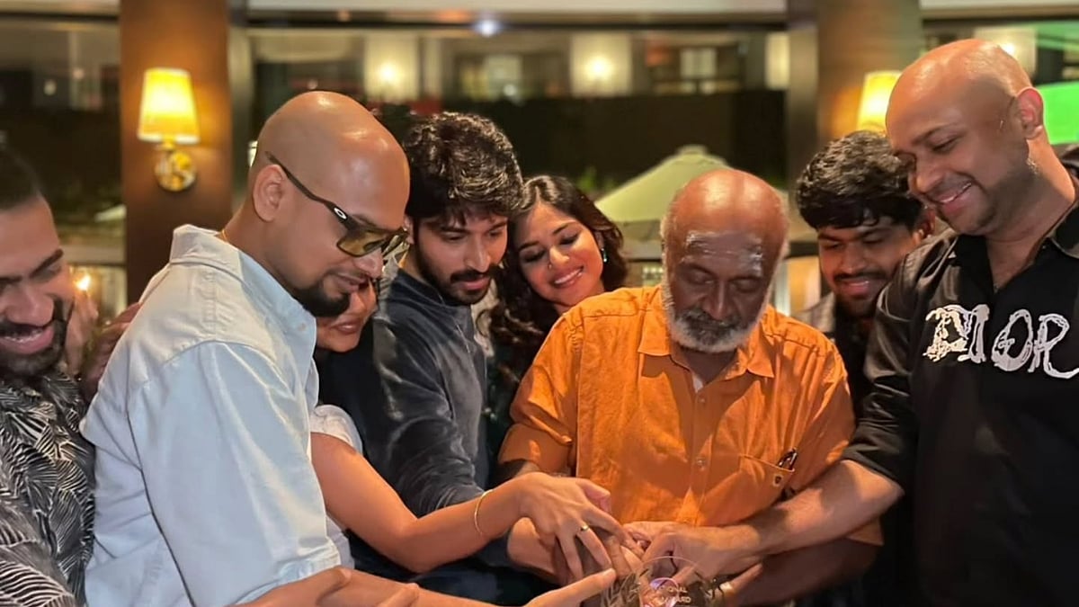 Parking team, including Harish Kalyan and MS Bhaskar, celebrates ...