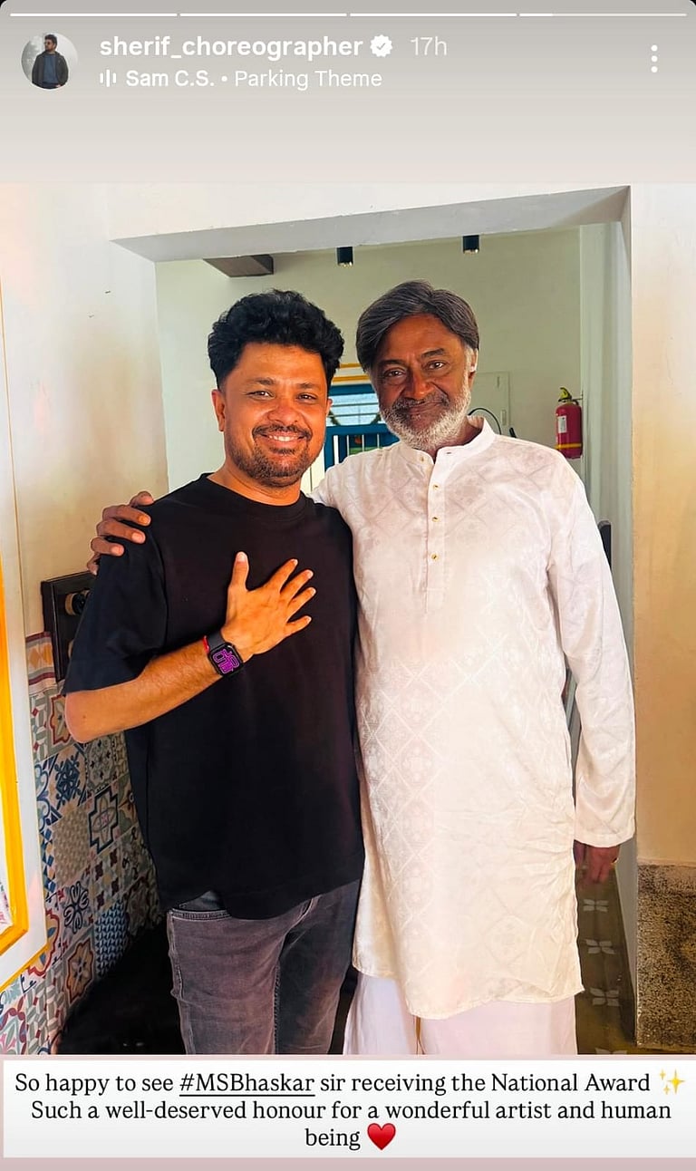 Kanima choreographer Sheriff meets MS Bhaskar, congratulates him on ...