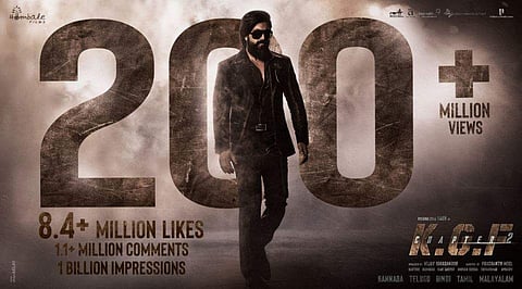KGF: Chapter 2 teaser crosses 200 million views on Youtube